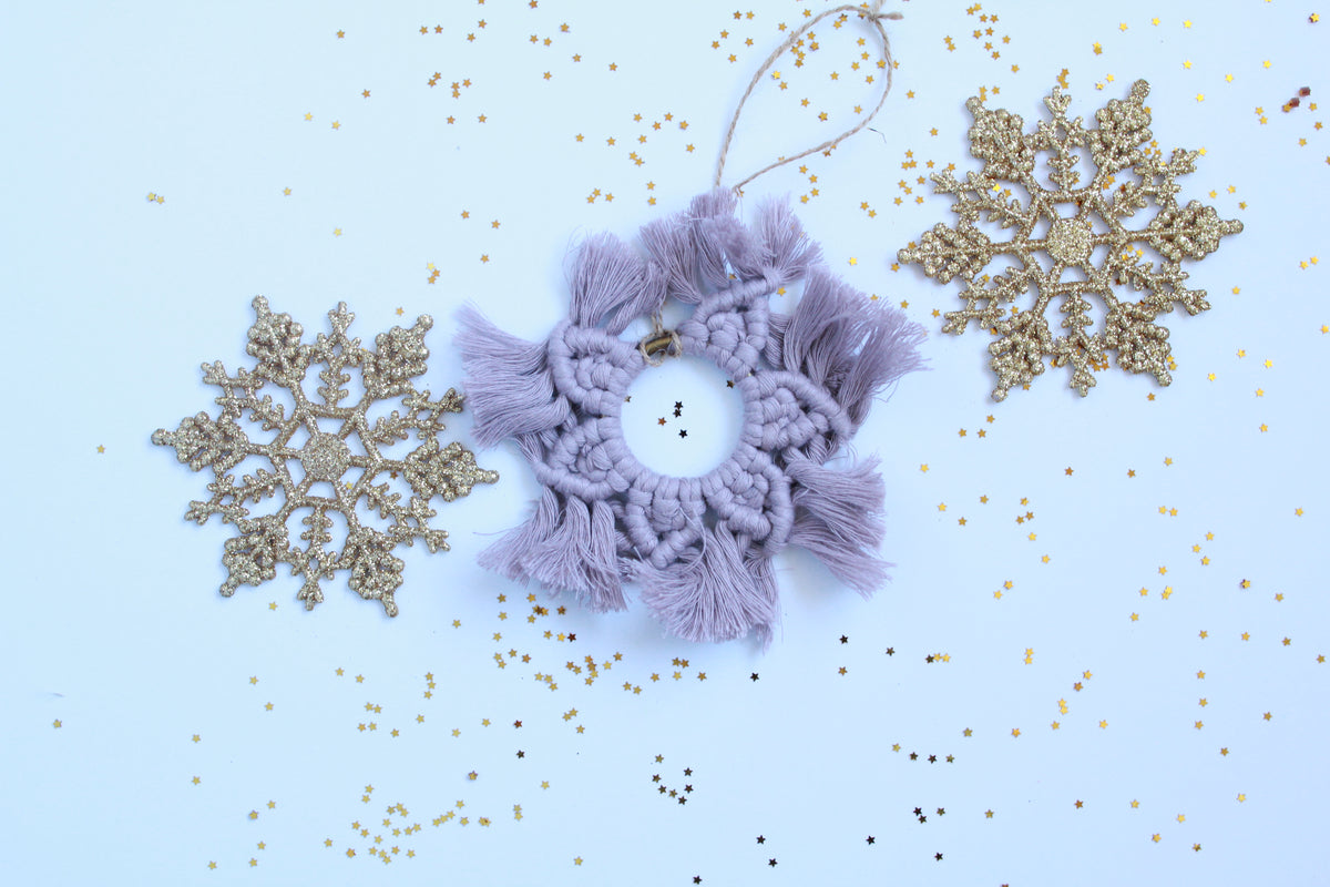 Boho Macrame Snowflake Ash Purple – mimi & lei
